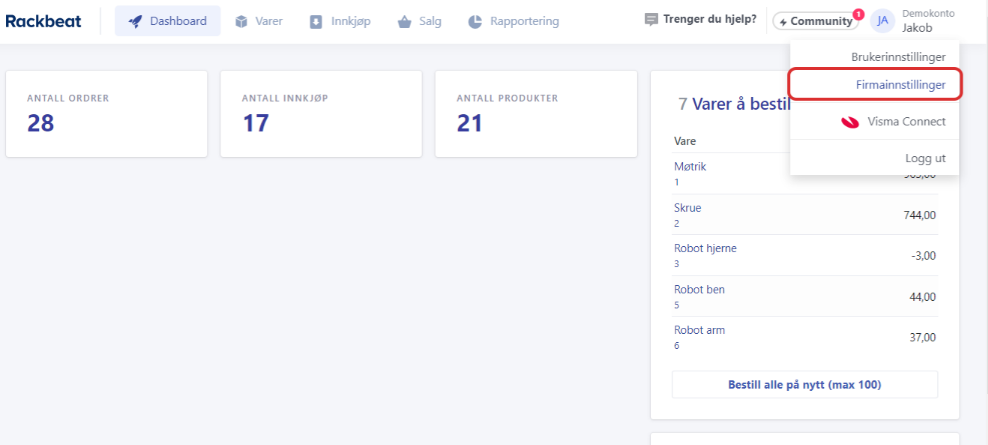 Endring av faktureringsinformasjon
